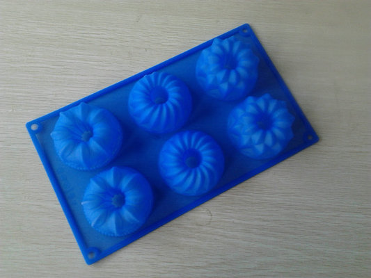 Recycled 6Holes Silicone Cake Mould , Mini Bundt Coffe Cake Baking Pan