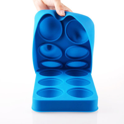 Durable blue 6 hole Silicone Cake Moulds / silicone ice tray molds