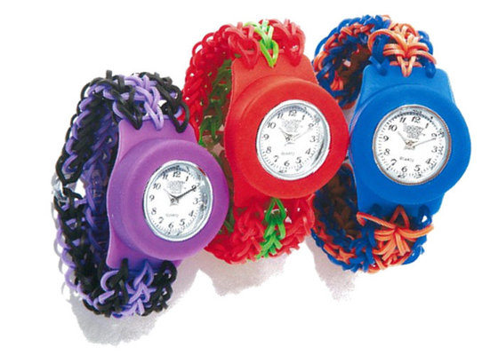 Rainbow Loom Bandz Watch Silicone Wristband Bracelet DIY Loom Watch