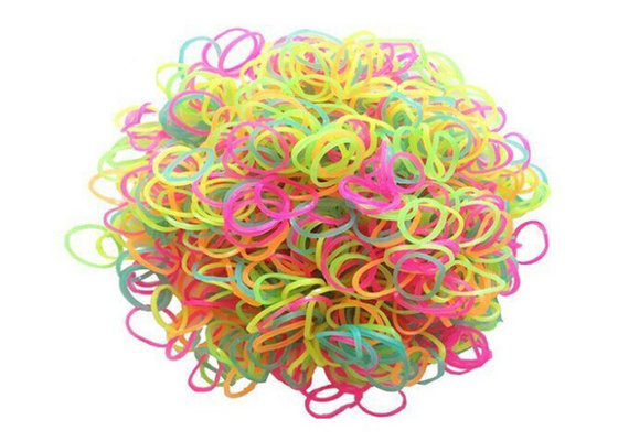 Glow In Dark Rainbow Silicone Loom Bands Braclet Making Kit Bandz DIY