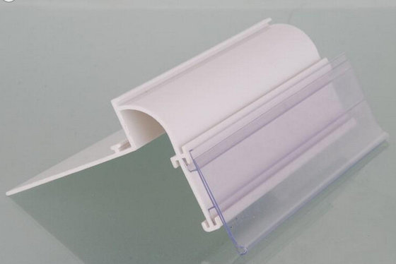 Transparent extruded plastic shapes supermarket / store PVC data strip