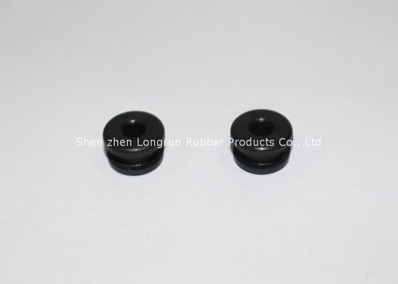 Black Small NBR Rubber Plugs And Grommets 10MM OD Customized