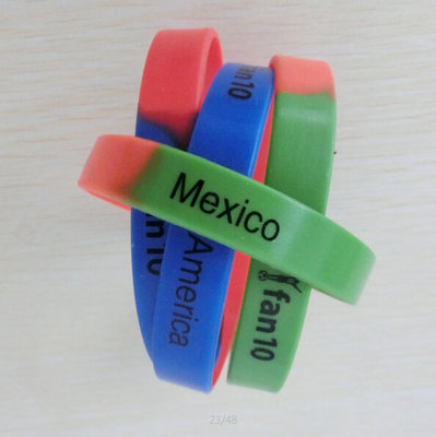 Colorful Silicone Rubber Wristband for Events 202 x 12 x 2mm