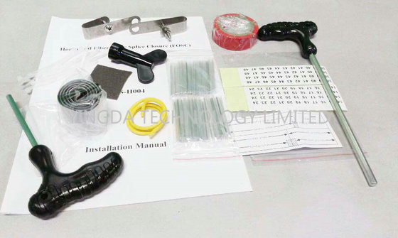 96 Core H004 Inline Rubber Seal Fiber Optic Splice Closures FOSC 3 In 3 Out