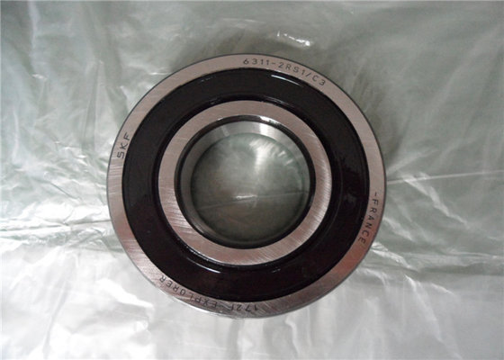 Rubber Seal Deep Groove Ball Bearing 6311-2RS1 C3 With Machined Solid Cage