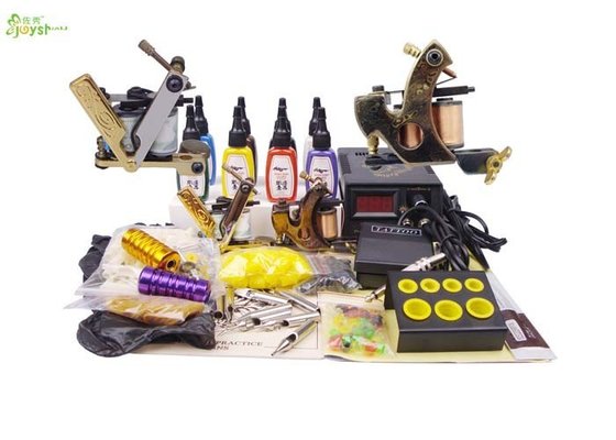 Complete Tattoo Starter Kits With 4 Bottles 5ml Color Ink 2 Tattoo Machine