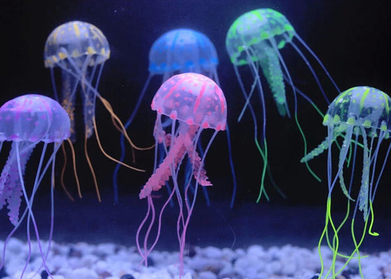 Multi-color Floating Silicone Artificial Jellyfish Decoration For Underwater World