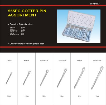 W-8013 Rubber NBR Assortment Kits With 555PC Large Cotter Pin Assortment For Oil Seals