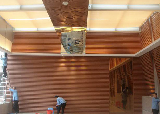 Economic Sandalwood PVC Extrusion Profiles / WPC Profiles Interior Decoration