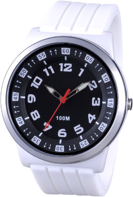 White Sports Mens Analog Watch / Rubber Silicone Analog Watches