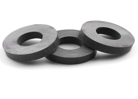 Super Strong Sintered Ferrite Ring Magnet With SrO / Fe2O3 / Ceramic