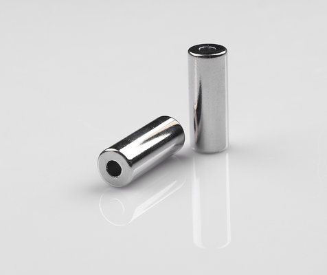 Silver Disc Permanent Sintered Neodymium Magnets With Hole N42 High Temp