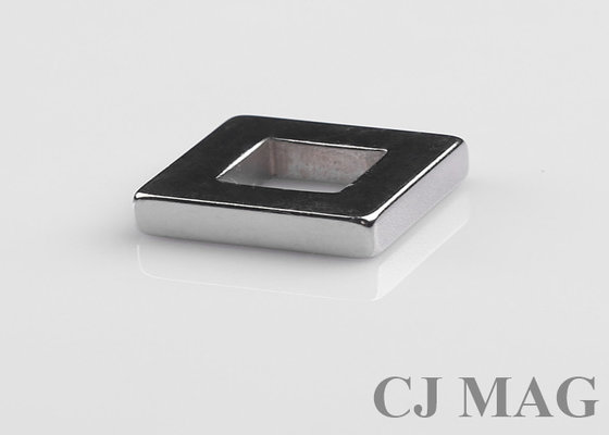N52 rare earth block magnet with block hole NI coated recognized by ISO9001 used in sensors
