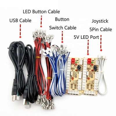 Arcade Game DIY Parts Kit Zero Delay USB Encoder to PC + 8Way Sanwa Joystick + Chrome illuminated push Button kit for Ma