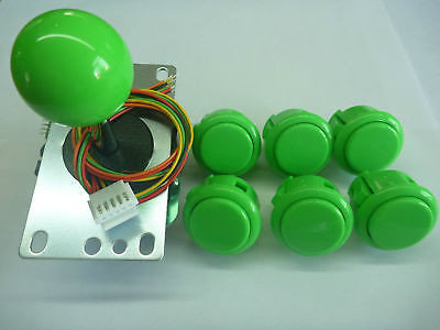 USD31.95---SANWA Pack-1 Joystick and  6pcs OBSF30 sanwa push buttons green color
