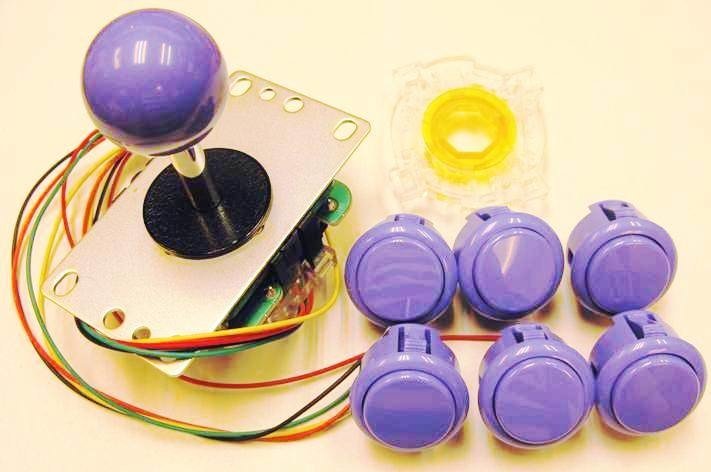 USD37.95---SANWA Pack-1 Joystick and 6pcs OBSF30 sanwa push buttons,GT-Y Octagonal Restrictor Plate dark blue color