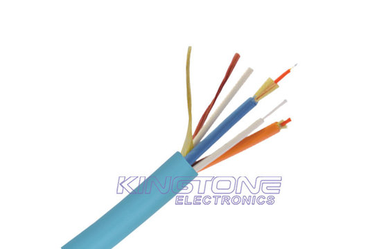 Blue Indoor 12 Core Optical Fiber Cable , Multimode Fiber Optic Cable