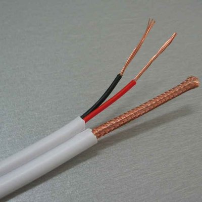 Bare Copper RG59U CCTV Coaxial Cable with 2 × 0.75 mm2 CCA Power Siamese Cable