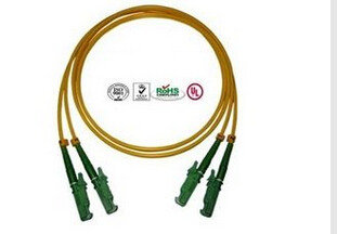 0.9mm PVC E2000 Fiber Optic Patch Cables Single Mode Double Cores