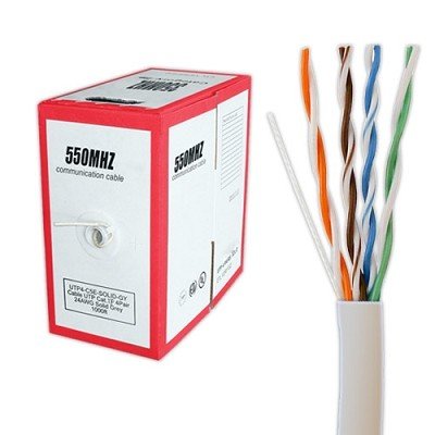 UL CM UTP CAT6 Network Cable 4 Pairs 23 AWG Solid Bare Copper Conductor