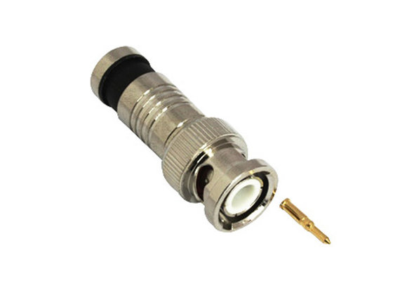 RG6 Compression CCTV BNC Connector / RF Connector For Coaxial Cable