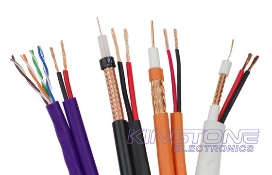 RG59/U CCTV Coaxial Cable 95% BC Braid with BC Power , Siamese CMR Rated Cable