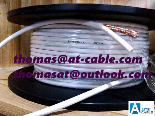 RG59 BC Conductor, CCA Braiding 90%， Standard CCTV Coaxial Cable professional manufacturer