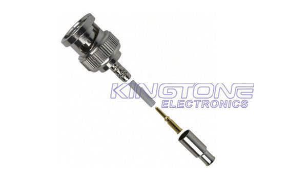 Nickel BNC Coaxial Cable Connectors with Gold plated for Radio / TV