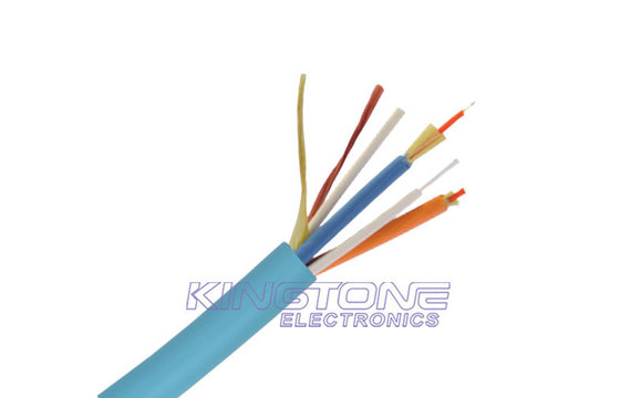 Blue Indoor 12 Core PVC Fiber Optic Network Cable G.652D , Multimode Fiber Optic Cable