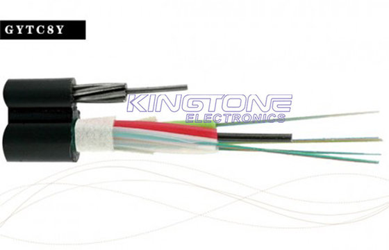 GYXTC8S 13.5 mm 4 Core Fiber Optic Cable with IEC 60794-1 Standard , Black