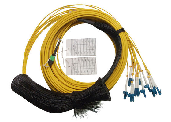 Flat / Round MPO / MTP fiber optic patch cables for 12core Ribbon Fiber Cable