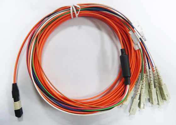 Flat / Round MPO / MTP fiber optic patch cables for 12core Ribbon Fiber Cable