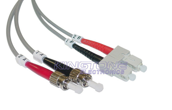 Multi Mode Fiber Optic Patch Cord Duplex ST to SC 62.5 / 125 with PVC