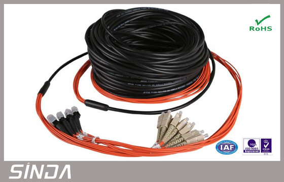 Pre-terminated LC / APC Corning Fiber Optic Jumper For FTTH Network Project