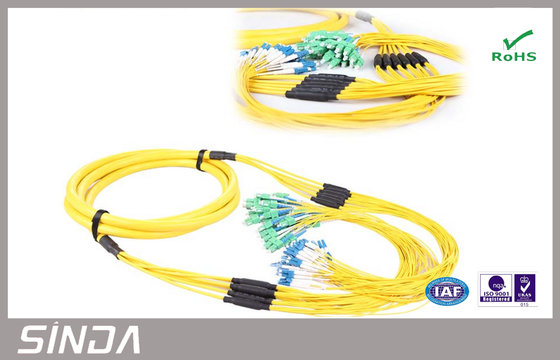 Pre-terminated LC / APC Corning Fiber Optic Jumper For FTTH Network Project