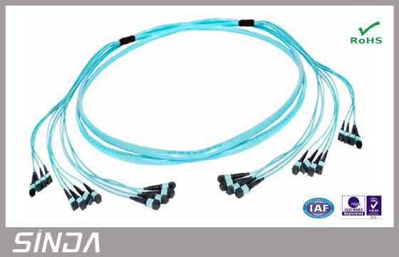 2.0mm OM3  Fiber Optic Patch Cord 4 / 8 / 12 / 24 Fiber MPO