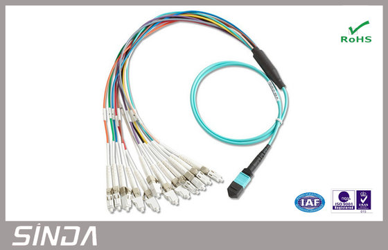 2.0mm OM3  Fiber Optic Patch Cord 4 / 8 / 12 / 24 Fiber MPO