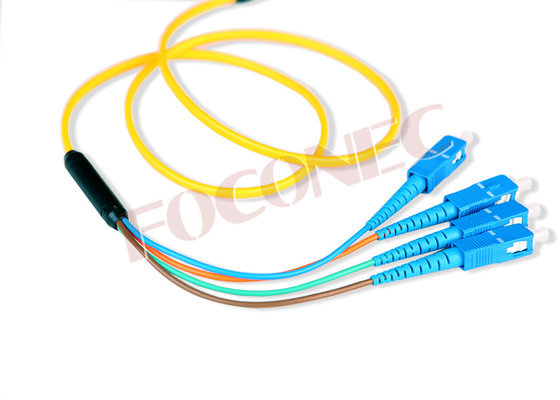SC 4 Fiber Flat Ribbon Fiber Optic Patch Cord With Cylinder Fanout Kit