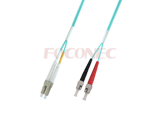 LC to ST OM4 Duplex Fiber Patch Cord , Multimode 10 Gig Jumper Cable for 40G / 100G Networks