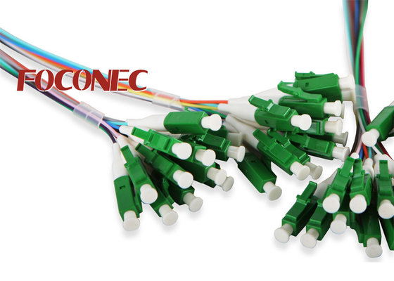 LC / APC 12 Fiber Color Coded Fiber Optic Patch Cord / Pigtail for Data Center, FTTH