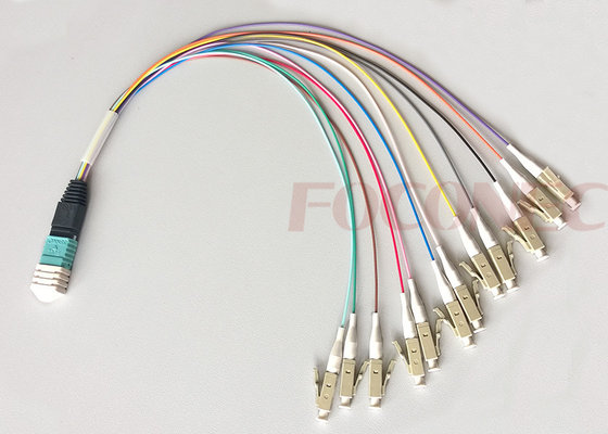 MPO Male to LC OM312 Fiber Direct Fan-out Fiber Optic Patch Cord , Optical Jumper
