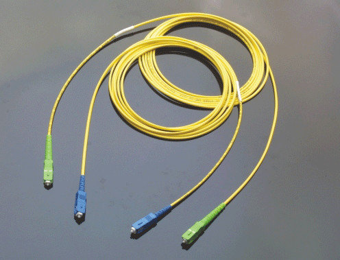 SX SM 0.9mm Fiber Optic Patch Cord , Telecom Grade SC / APC to SC / UPC LSZH Cable