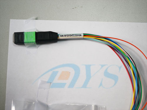 Blue MPO FTTX Fiber Optic Patch Cord With Ceramic Ferrules