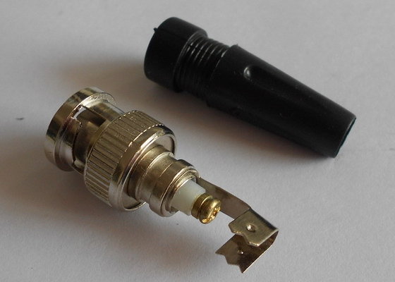Varón del conector BNC del CCTV del cable de la cámara de seguridad al varón para el cable coaxial