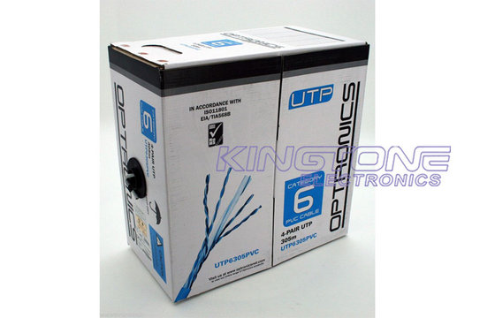 CM Rated PVC UTP CAT6 Network Cable 4 Pairs 23AWG Solid Bare Copper Conductor