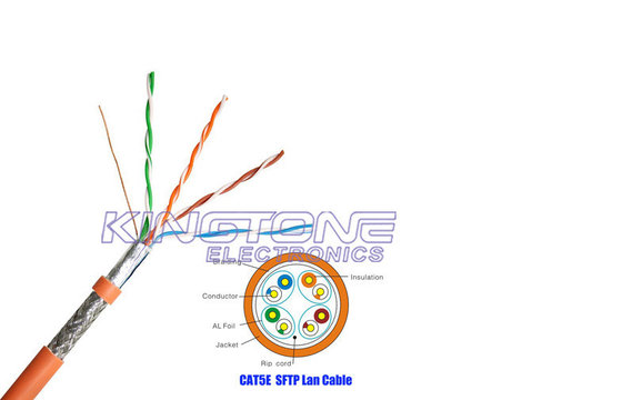 24AWG 固体裸の銅 CAT5E ネットワーク ケーブル