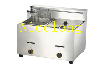 China Stainless steel double tanks gas fryer for sale GF-72 supplier