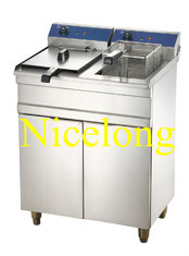 China EF-162V/C twin tanks fryer with 4 wheels supplier