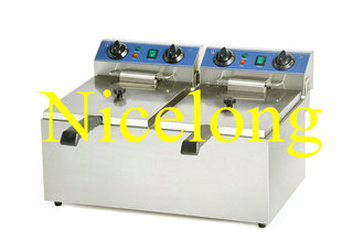 China EF-102 10+10L electronic fryer with twin tanks supplier