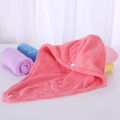 Women Bathroom Quick-drying Microfiber Bath Towel Hair Dry Cap 25x60cm